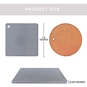 ZEBCHY Silicone Trivet Mats, Multipurpose Silicone Pot Holders for Hot Pand and Pot Pads Heat Resistant Kitchen Counter Protector, Set of 4