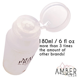 Amber Lash Magic Primer (6.0 fl.oz/180ml) Super Gentle Eyelash Extension Primer to Increases Adhesive Strength and Bonding Retention on Natural Lashes, Remove Makeup Residue, Oil, and dust from lashes