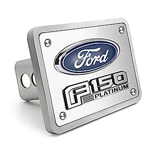 iPick Image Made for Ford F150 Platinum 3D Logo Brushed 3/8" Thick Billet Aluminum 2" Tow Hitch Cover