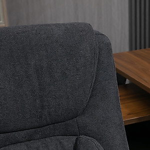 Vinsetto 3D Kneading Massage Office Chair with Reclining, Swivel Fabric Computer Chair with Footrest, Armrest, Black