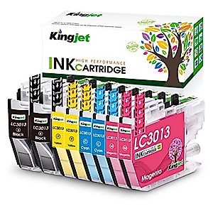 Kingjet LC3013 Compatible Ink Cartridge Replacement for Brother LC-3013 LC3011, 8 Pack Use with MFC-J491DW MFC-J497DW MFC-J690DW MFC-J895DW Printers for Brother LC3013 Ink Cartridges