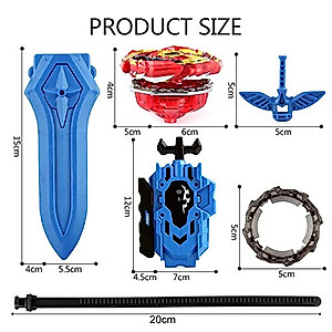 Burst Battle Evolution Attack Gyro Set with Two 4D Launcher Grip Starter and Stadium(4 in 1)