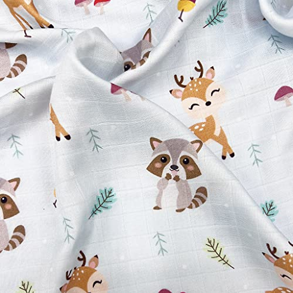 Baby Ginger Silky Washcloth, 70% Bamboo 30% Cotton Washcloth for Girls, Boys and Adult, Ideal for Newborn & Infant (Forest Friend)