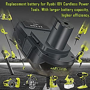 BATINO 2 Pack 4.0Ah P103 18V Replacement Battery for Ryobi 18 Volt ONE+ Lithium ion Battery P102 P104 P105 P107 P108 P109 P190 Compatible with Ryobi 18 Volt Cordless Power Tools