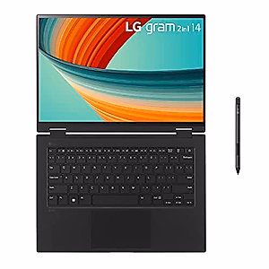 LG gram 14” 2in1 Lightweight Laptop, Intel 13th Gen Core i5 Evo Platform, Windows 11 Home, 16GB RAM, 512GB SSD, Black