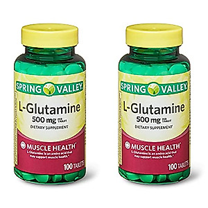 Spring Valley - L-Glutamine 500mg, 100 Tablets (2 Pack)