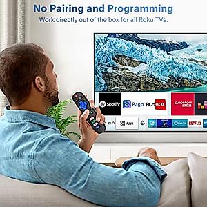 Gvirtue Remote Control Replacement for All Roku TV, Compatible for TCL, Hisense, Sharp, Insignia, ONN, Element, Westinghouse, Philips Roku Series Smart TVs, with Netflix, Hulu, YouTube, Disney+