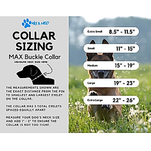 Max and Neo MAX Reflective Metal Buckle Dog Collar - We Donate a Collar to a Dog Rescue for Every Collar Sold (Medium, Black)