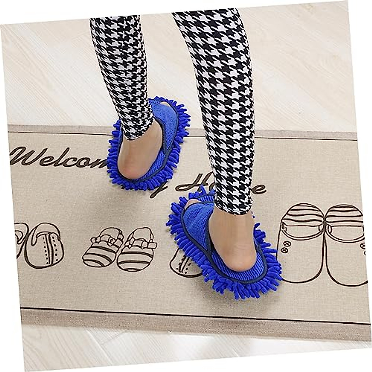 DOITOOL 1 Pair Lazy slippers Cleaning Slippers Dusting Slippers Mop Slipper Chenille Floor Cleaning Slipper House Dust Cleaning Tool floor cleaner mop home slippers floor mops indoor soles