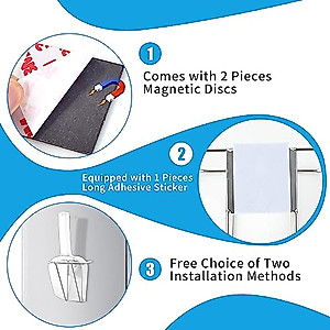 4 Pieces Magnetic Ice Scoop Holder for Side of Fridge Ice Maker Scoop Holder Metal 24 OZ Ice Scoop Clear Plastic Ice Scoop for Ice Machine with Holder for Party Wedding Ice Bucket