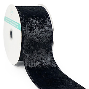 Black Velvet Ribbon 2.5 Inch x 10 Yards for Christmas Tree Topper Home Decoration Wreath Gift Wrapping DIY Craft