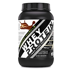 Amazing Muscle 100% Whey Protein Powder *Advanced Formula with Whey Protein Isolate Along with Ultra Filtered Whey Protein Concentrate (Cookie & Cream, 2 Lb)