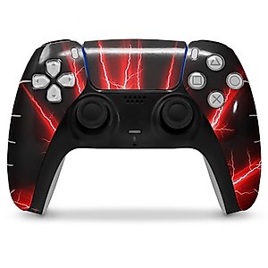 WraptorSkinz Skin Wrap compatible with Sony PS5 DualSense Controller Lightning Red (CONTROLLER NOT INCLUDED)