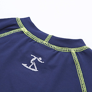 UZZI Kids UPF 50+ Loose Cut Long Sleeve Rashguard Swim T-Shirt (Medium, Light Blue)