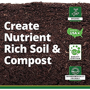 TeraGanix EM Premium Bokashi Bran, Compost Accelerator, Rice Bran Mix, Odor Eliminator, Formulated by Dr. Higa (Bokashi Inventor), Bokashi Compost Starter for Kitchen Compost Bin & Soil (2 Lb)