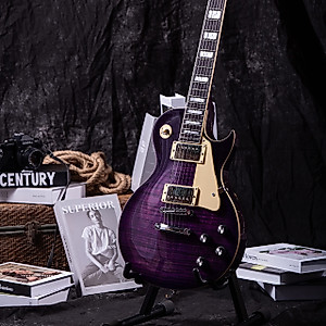 GROTE Guitar Solid Body Electric Guitar with Gigbag LPYS-006 (Purple)