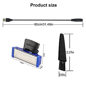 3PCS LinMei Solo Replacement Head and Shaver Charging Cord for Mens Solo Shaver Electric Trimmer with Clean Brush