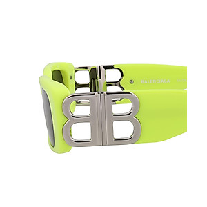 Balenciaga Women's Dynasty Rectangular Sunglasses, Yellow-Silver-Grey, One Size