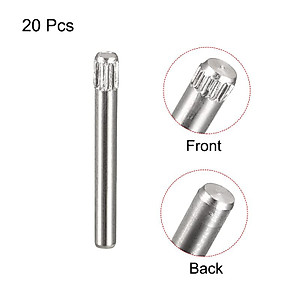 Tool parts 2x18mm 304 Stainless Steel Dowel Pins - 20Pcs Knurled Head Flat End Dowel Pin