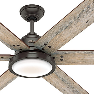 Hunter Fan 60 inch Casual Noble Bronze Indoor Ceiling Fan with Light Kit (Renewed)