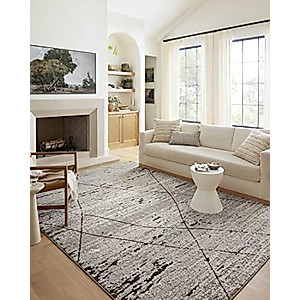 Loloi II Fabian Collection FAB-04 Grey/Charcoal 4'-0" x 6'-0" Accent Rug
