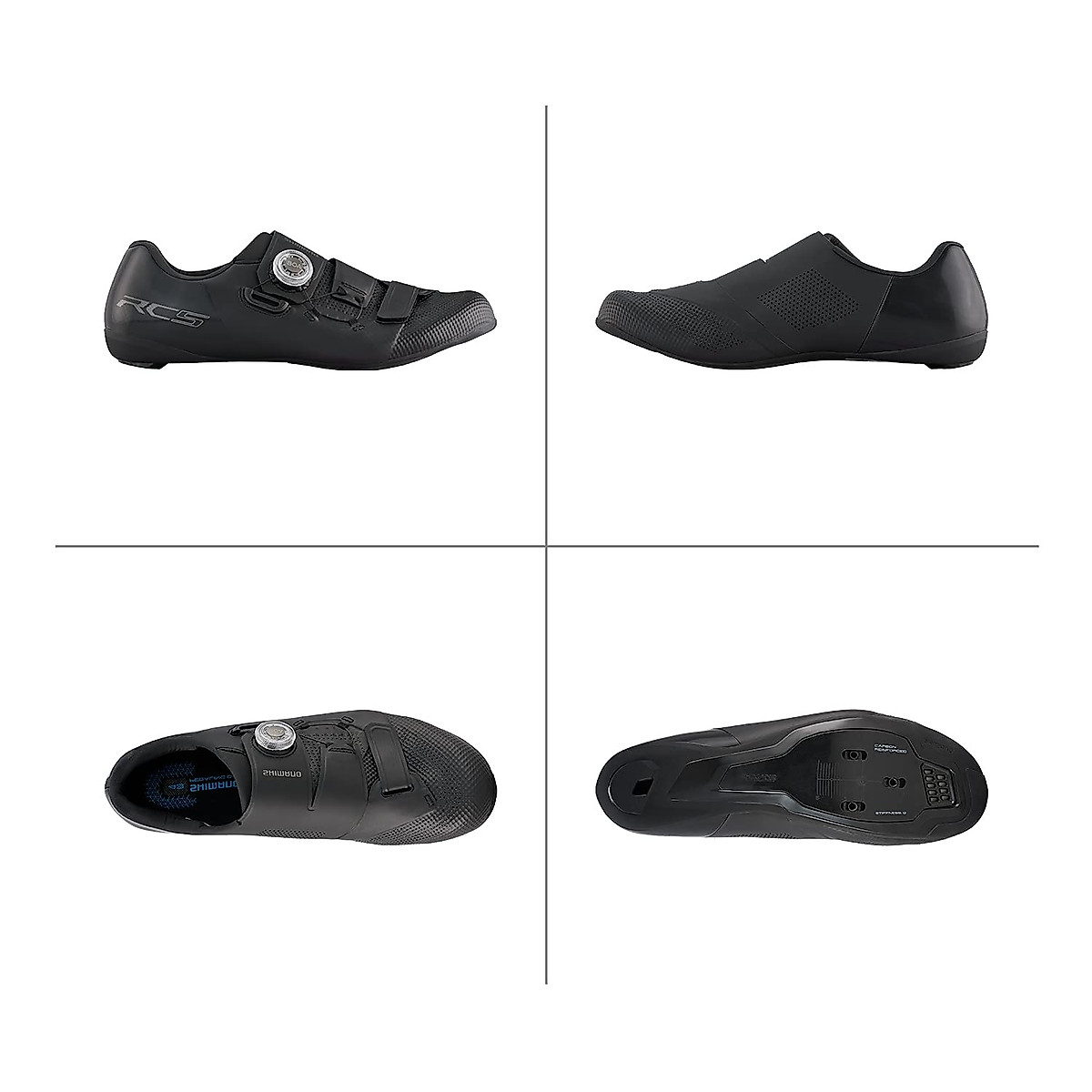 SHIMANO SH-RC502 Lightweight Men's Road Cycling Shoe Packed with Pro Features, Black, 8-8.5