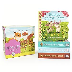 Animal Babies Lift-a-Flap Boxed Gift Set 4-Pack: Babies on the Farm, Babies in the Forest, Babies in the Snow, Babies in the Ocean (Chunky Lift a Flap)