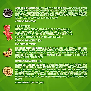 OREO Mini Cookies, CHIPS AHOY! Mini Cookies, SOUR PATCH KIDS Candy & Nutter Butter Bites Cookies & Candy Variety Pack, 32 Snack Packs