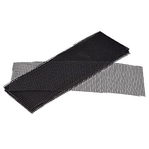 MECCANIXITY 5 Pcs Flower Pot Hole Mesh Pad 11.8x3.9" Invisible Rigid Plastic Bottom Grid Drainage Screens Prevent Soil Loss for Plant Containers, Bonsai (Black)