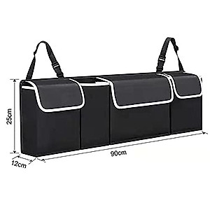 KOWMsnh Closet Mounted Storage Car Organizer Trunk Storage Backseat Trunk Organizer Car Accessories Portable Car Storage Black for Auto Hanging Seat Back Boxs