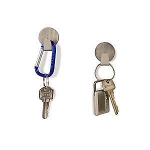 Spectrum Diversified Medium Round Set of 3 Steel Hooked Refrigerator, Sturdy Hooks & Strong Magnets Kitchen, Office, Locker & More, Brushed Nickel, 3 Piece