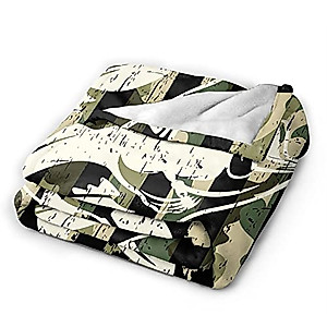 Bass Fish Flag Green Blanket Soft Lightweight Throw Blanket Comfortable Warm Bed Blanket for Bedroom Living Room Sofa Couch(50"x40")