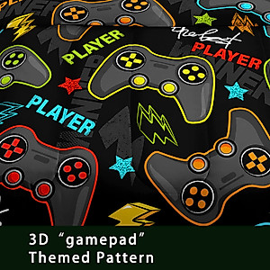 NINENINE Gaming Comforter Twin Bedding Sets for Boys Teens Kids,Gamepad Gamer Bedding Set Game Contoller Video Game Comforter Set-Includes 1 Comforter with Matching Pillowcase