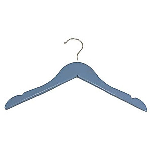 Pillowtex Children's Wood Top Clothes Hangers - Set of 20 Blue Hangers