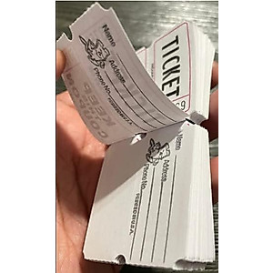 HENRY DOTS 50/50 Double Raffle Tickets - Orange - 100 Ticket Count Per Pack - Easy Tear Away Stubs for Contact Info - Raffle Drum Tickets for Drinks, Carnival, Chinese Auction, Events