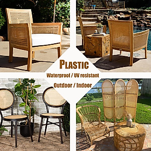 Plastic Rattan Webbing Roll, 24 Inch x 6.6 Feet, Faux Cane Webbing for DIY Home Decor Caning Projects, Pre-Woven Open Mesh for Furniture, Chair, Cabinet, Wardrobe, Ceiling, Room Divider, Light Shade