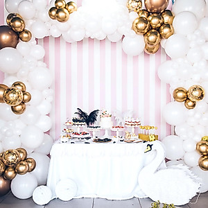 RUBFAC 5 Inch White Balloons, 120pcs Party Latex Balloons, Thicker White Balloons for Birthday Wedding Baby Shower Graduation Anniversary Party Decorations