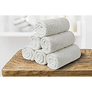 Textila Cotton White Hand Towels for Bathroom Size 16x26 Inch Bathroom Hand Towels Pack of 12 Gym Towels Ultra Soft Face Towel Highly Absorbent Hair Salon Towels.