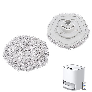 2Pcs Replacement Mop Pad Sweeper Cleaning Mop Cloth Side Brush Acuum Cleaner Rag Accessories Practical Durable for Dreame W10 Pro