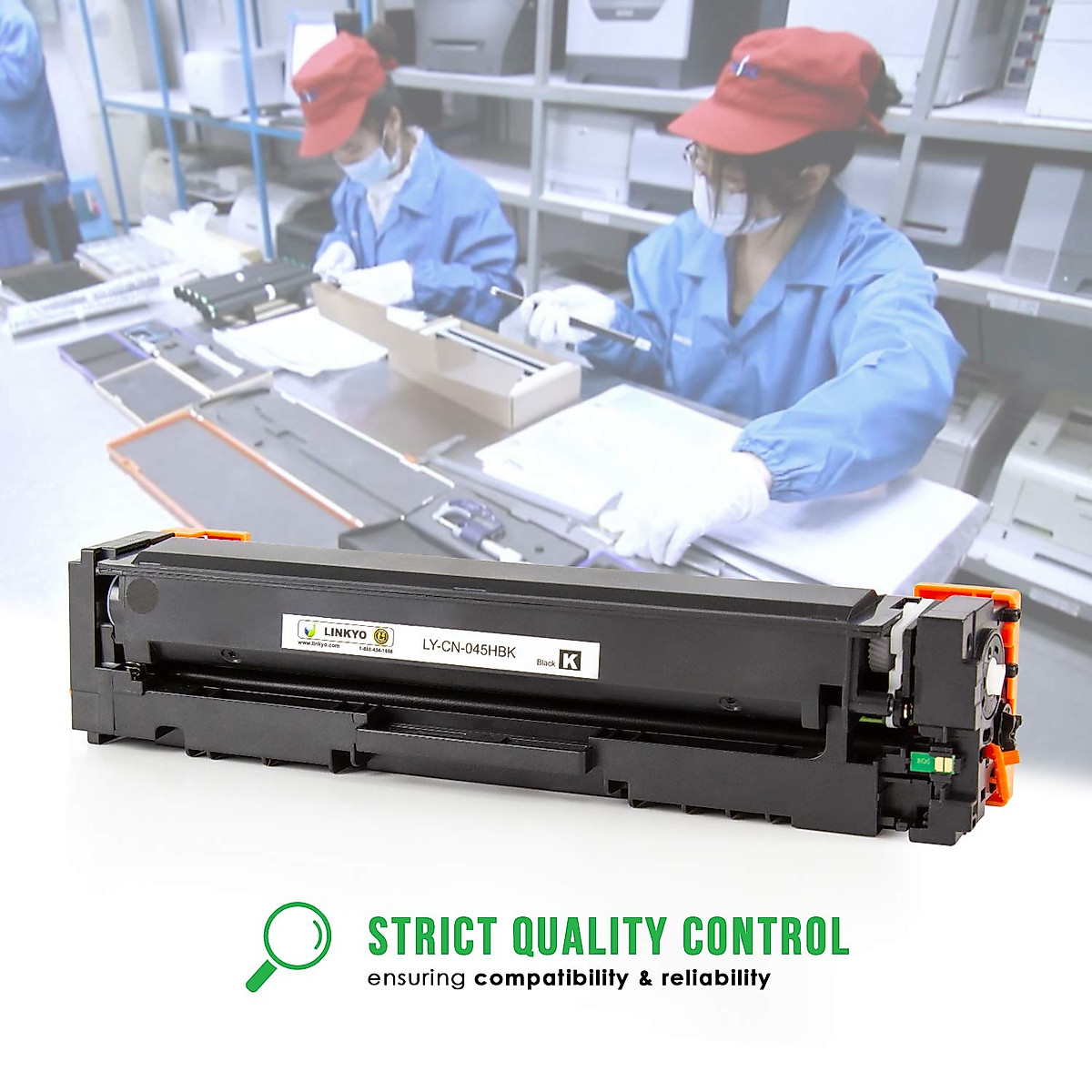 LINKYO Compatible Toner Cartridge Replacement for Canon 045 High Capacity 045H (Black, 2-Pack)