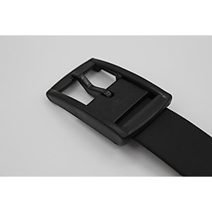 MESHIKAIER Candy Colour Unisex Adjustable Rubber Silicone Belt with Plastic Buckle (Black)