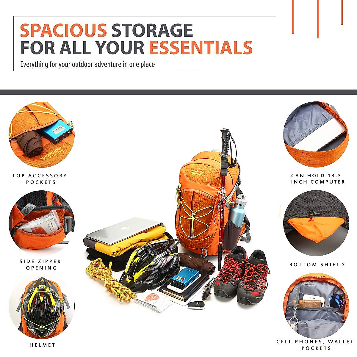 LOCALLION Hiking Backpack 30L Hiking Daypacks Bike Backpack, Travel Daypack for Trekking Mountaineering Camping Men Women