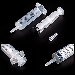 SHAOTONG 60ml Syringe with 40 Inch Tube and Tip Adapter, for Feeding Pets, Liquid Refilling, Drawing Oil Fluid