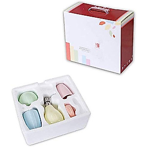 Soap Dispenser Refillable Hand Lotion Dispensers, Bathroom Accessory Set Ceramic Soap Dish Soap Dispenser Toothbrush Holder Glass Tumbler 5pcs Bathroom Accessories Set Home Furniture Set Bathroom Toil