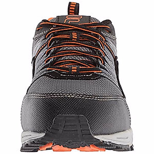 Fila mens Memory at Peak Composite Toe Trail Running Food Service Shoe, Castlerock/Black/Vibrant Orange, 10.5 US