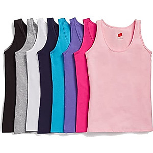 Hanes Womens Scoopneck Cotton Jersey Tank, Classic Top, Lightweight For Camisoles-lingerie, Navy, Medium US