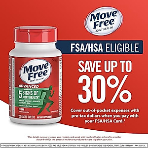 Move Free Advanced Glucosamine Chondroitin MSM Joint Support Supplement, Supports Mobility Comfort Strength Flexibility & Bone - 120 Count (Pack of 3)