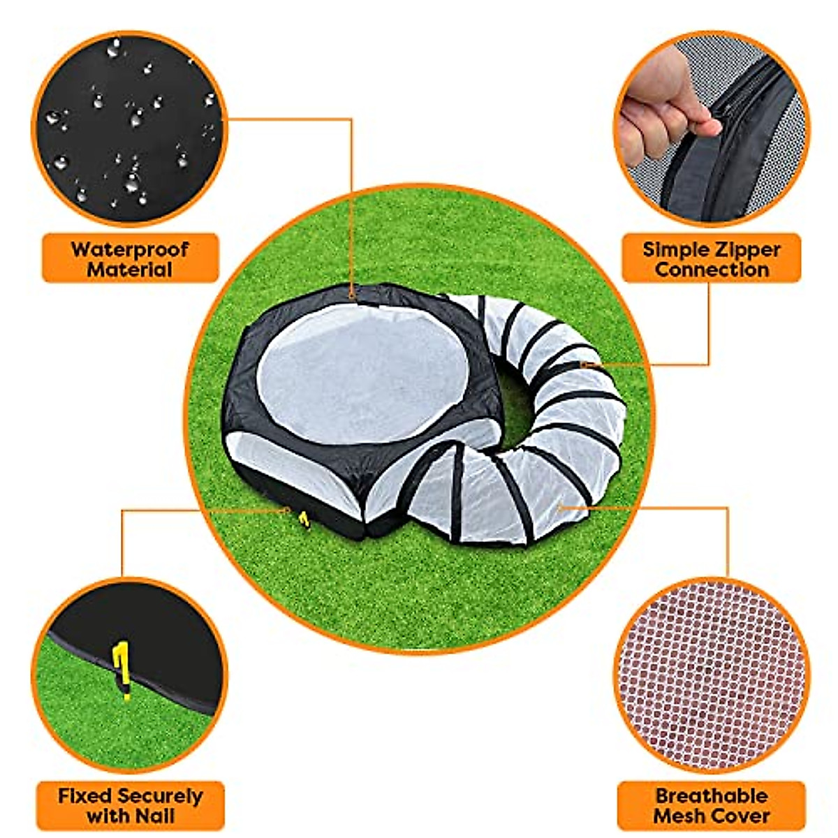 Small Animal Playpen Guinea Pig Cage Rabbit Pet with Tunnel Breathable&Transparent Pop Open Indoor Outdoor Exercise Portable Yard Fence with Top Cover for Cats,Bunny,Hamster,Hedgehog Pet,Chinchillas