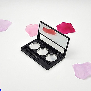 Lurrose Empty Magnetic Eyeshadow Palette 3 Colors Empty Eyeshadow Case Box Empty Magnetic Cosmetics Makeup Powder Sample Container 2Pcs 26mm
