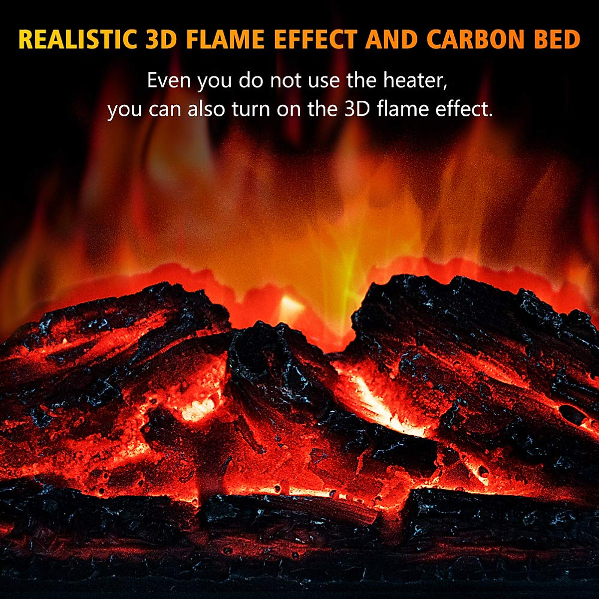 LifePlus Electric Fireplace Heater, Portable Wood Fireplace Stove with 3D Realistic Dancing Flame Effect, Tabletop Fireplace Space Heater Overheat Protection for Indoor Use Bedroom Office,1500W